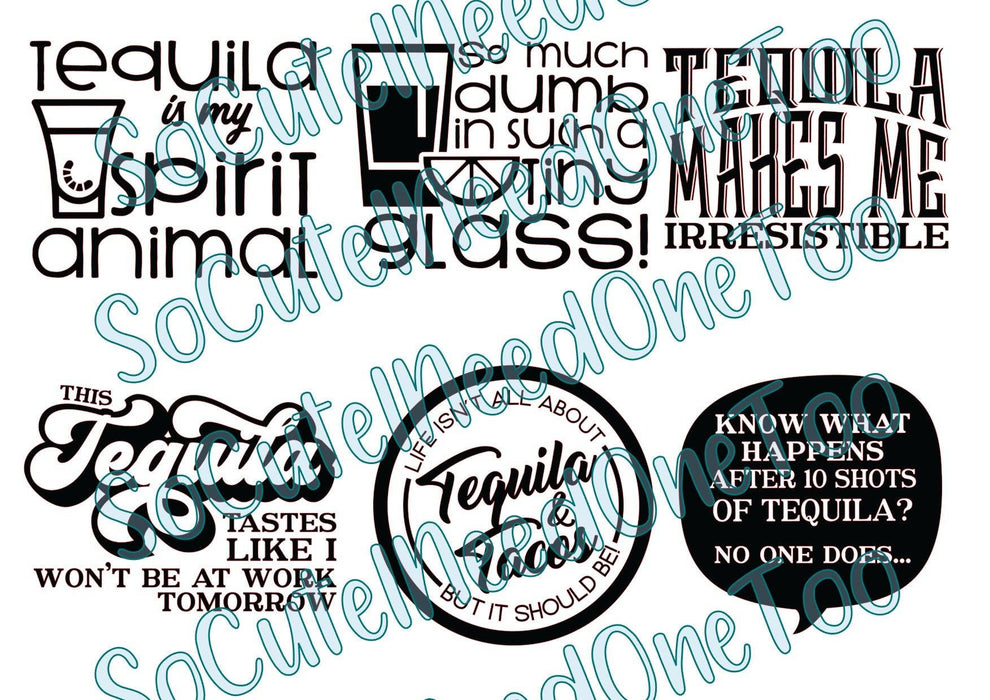 Tequila Sayings - Waterslide Decals – SoCuteINeedOneToo